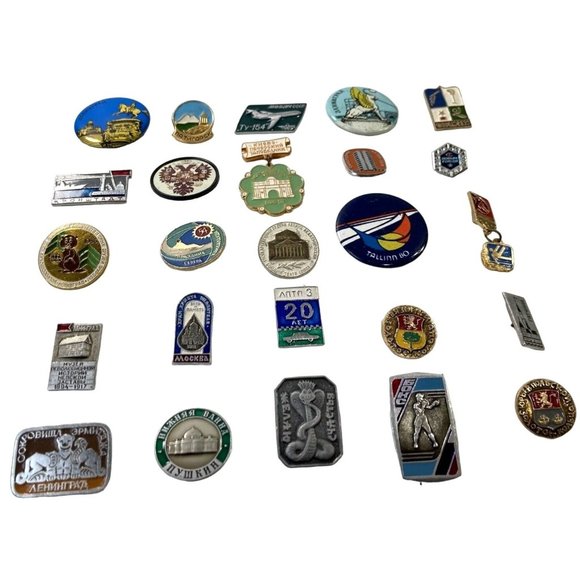 Jewelry | Vintage Russian Badge Pin Jewelry Lot Soviet Union Russia ...